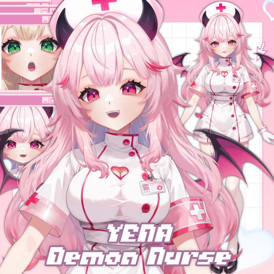 Free-ish for a limited time! Yena the Succubus Nurse Vtuber - Full Body ...