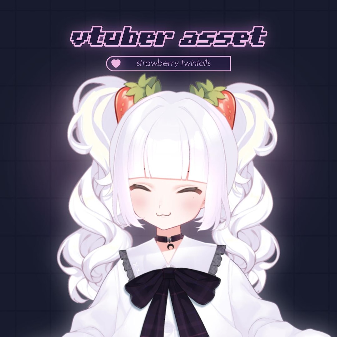 Rigged Strawberry Hair Asset Set for Vtube Studio - 5 Color Variations ...