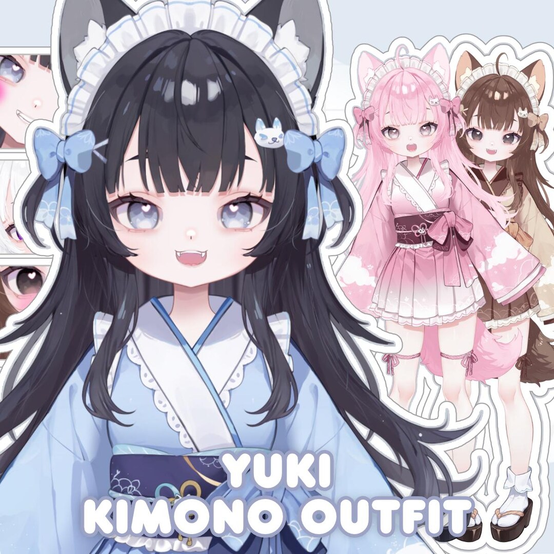 Free-ish for a Limited Time! Yuki the Moe Wolf Vtuber - Kimono Outfit ...
