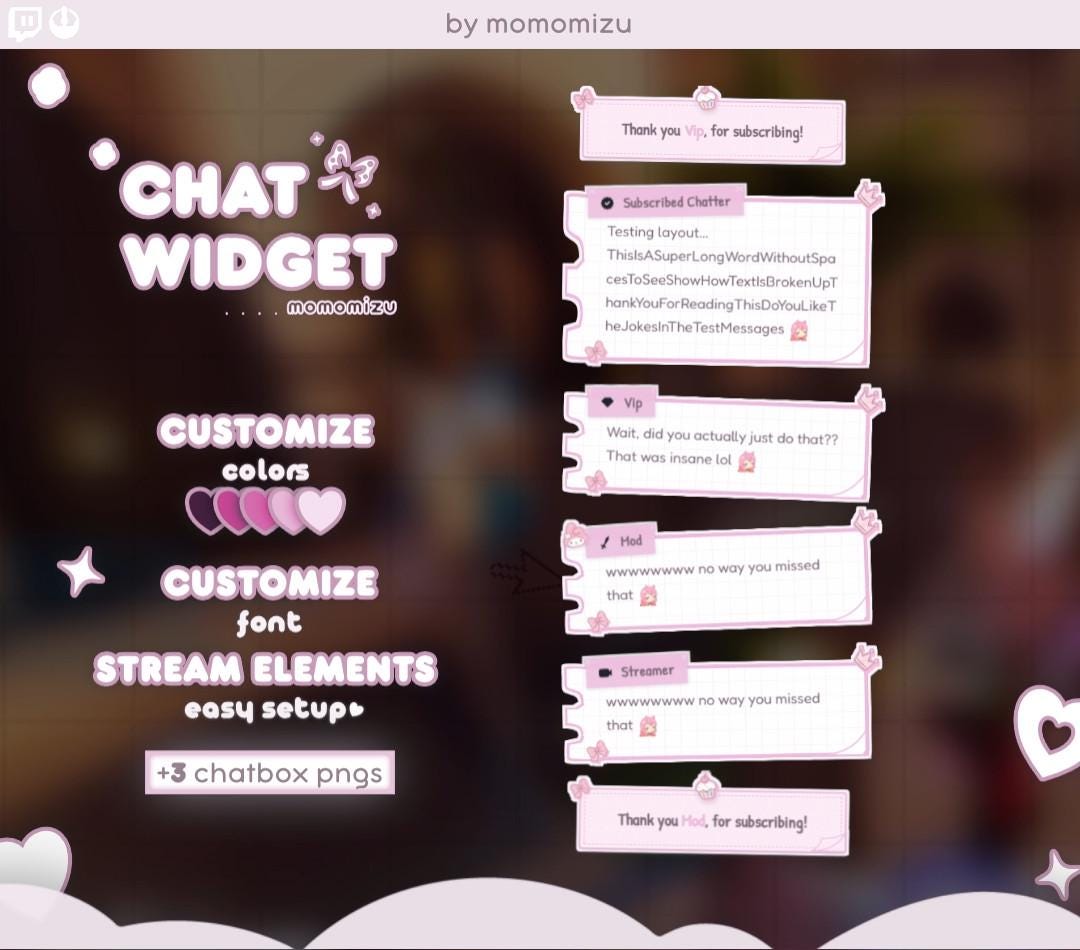 3 Free Chatboxes) Paper Theme Chat Widget | Kawaii Note Chat Overlay ...