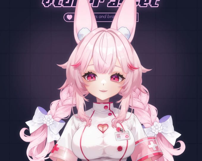 Reactive Braided Pigtails & Bunny Ears – Vtuber Vtube Studio Asset - Etsy