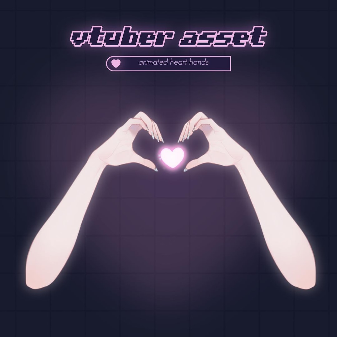 Animated Heart Hands Hand Asset Set for Vtube Studio – 5 Skintone ...
