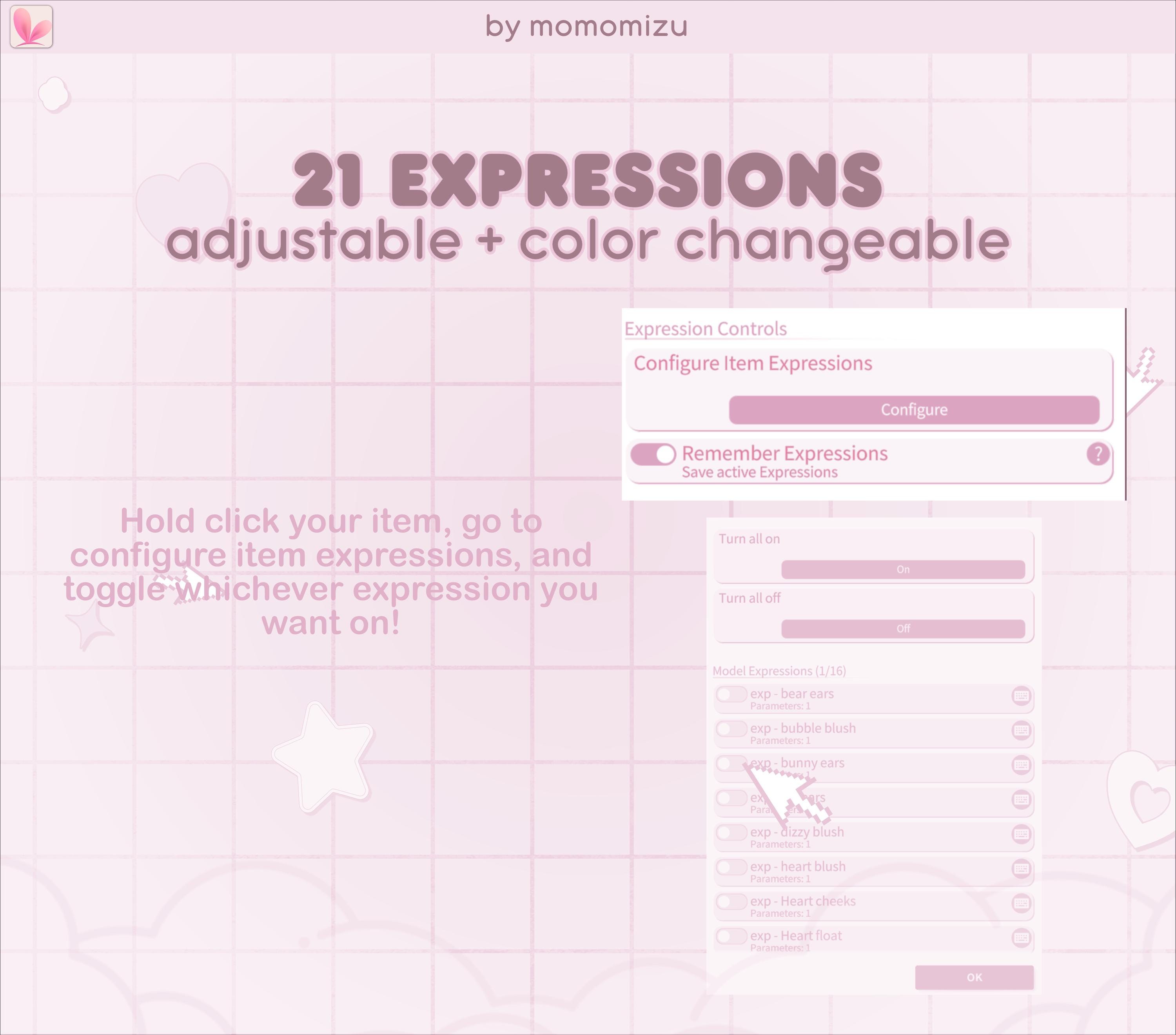 21 Animated Blush Expression Set for Vtube Studio | Physics Rigged ...
