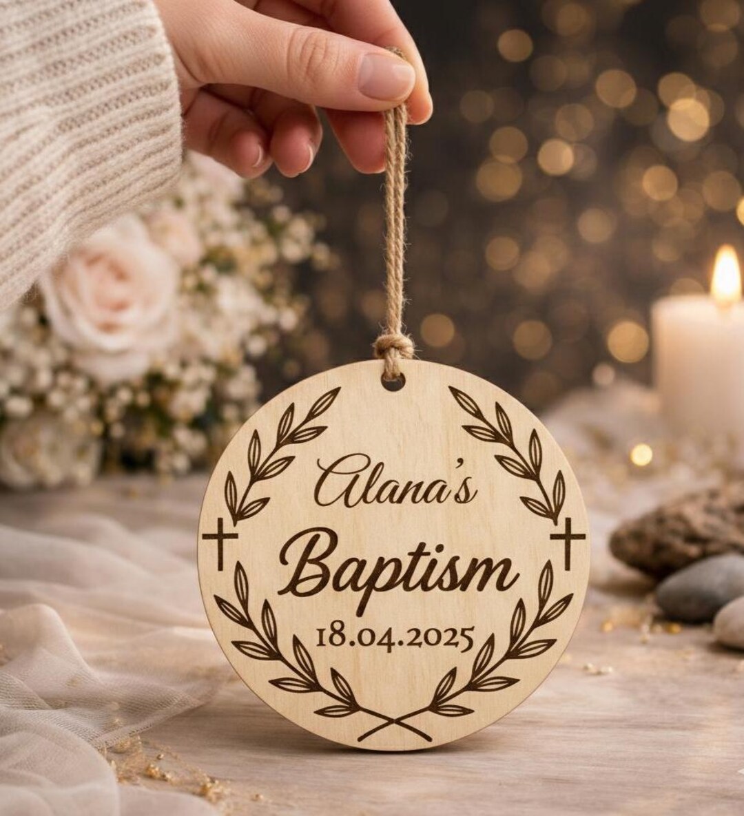 Personalized Wooden Baptism Favors: Engraved Christening Keepsakes - Etsy