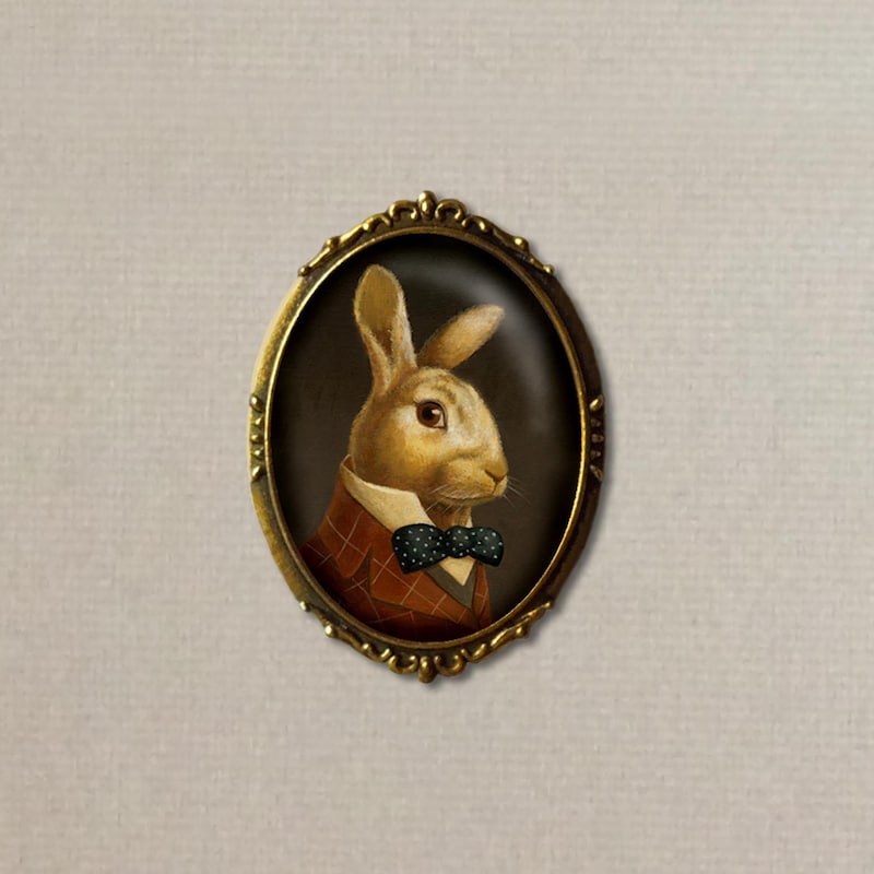 White Rabbit Brooch - Etsy