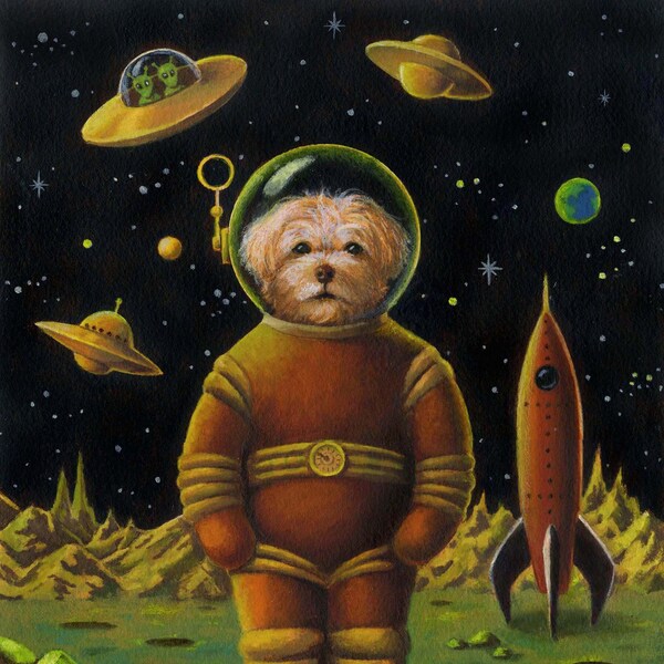 Space Dog Art - Etsy