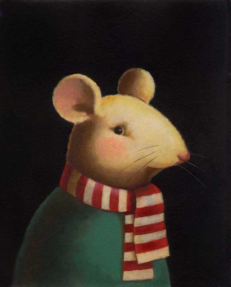 Christmas Ornament - Mouse Ornament - Christmas Mouse - Mouse Art ...