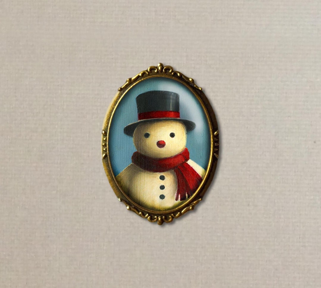 Snowman Brooch, Snowman Pin, Christmas Pin, Christmas Brooch, Retro ...