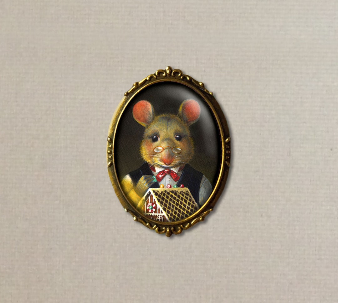 Gingerbread Mouse Brooch - Christmas Mouse Pin - Stocking Stuffer ...