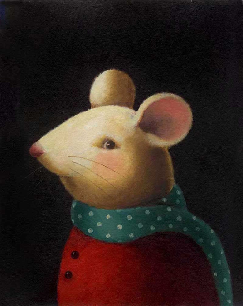 Christmas Ornament - Mouse Ornament - Christmas Mouse - Mouse Art ...