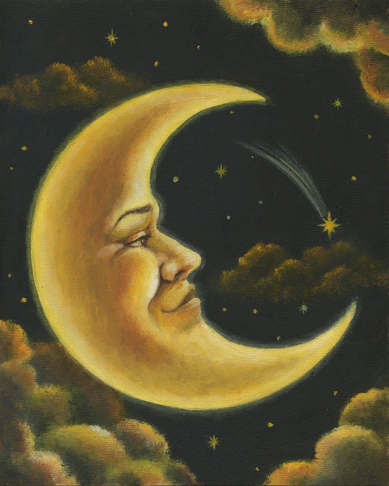 Moon Cards Full Moon Crescent Moon Astrological | Etsy