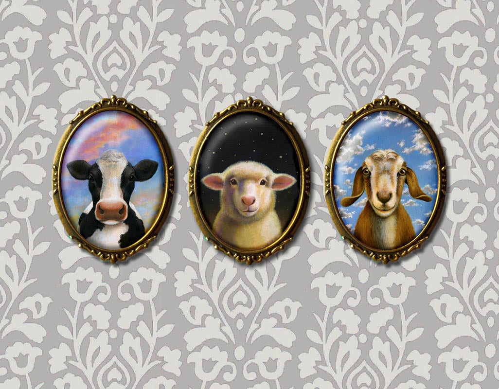 Sheep Brooch Cow Pin Goat Brooch Farm Animal Pin | Etsy