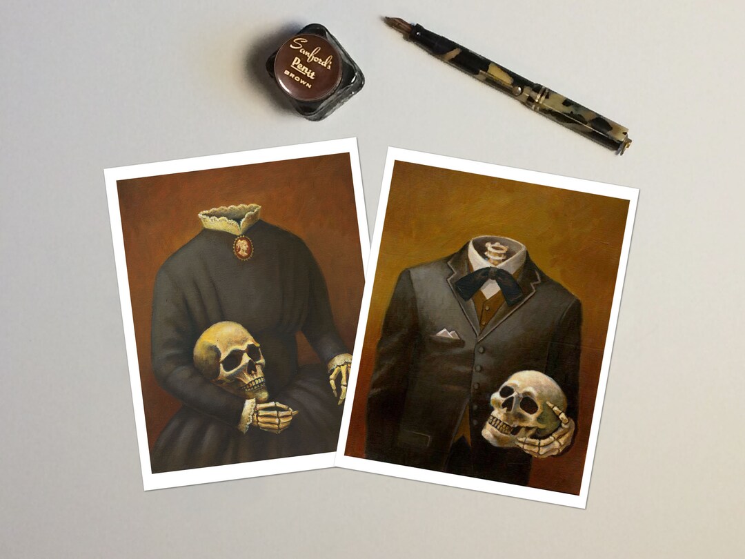 Victorian Headless Skeleton Portrait Cards From Original Artwork in ...