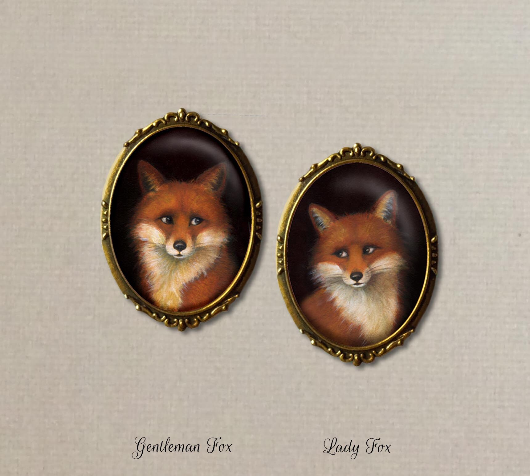 Fox Coasters, Fox Coaster Set, Fox Portrait, Cocktail Coasters ...
