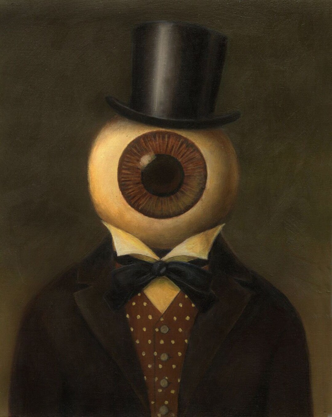 Gothic Style Eyeball Headed Man Portrait Print Eyeball Portrait ...