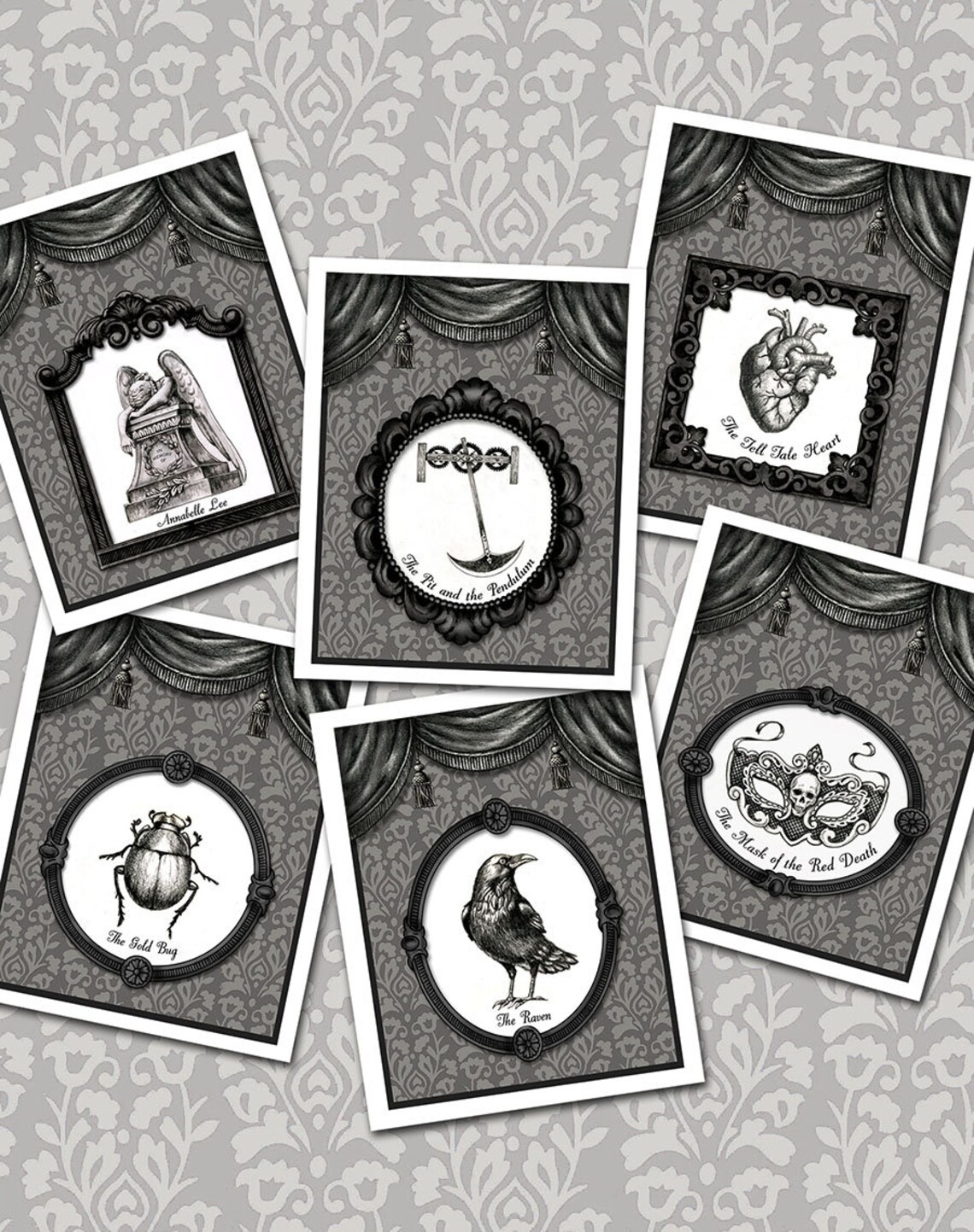 Literary Cards, Victorian Writers, Edgar Allan Poe Card, Arthur Conan ...