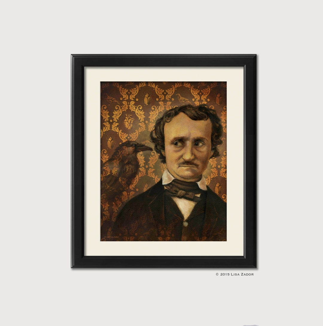 Edgar Allan Poe Portrait Print From Original Artwork - Gothic Victorian ...
