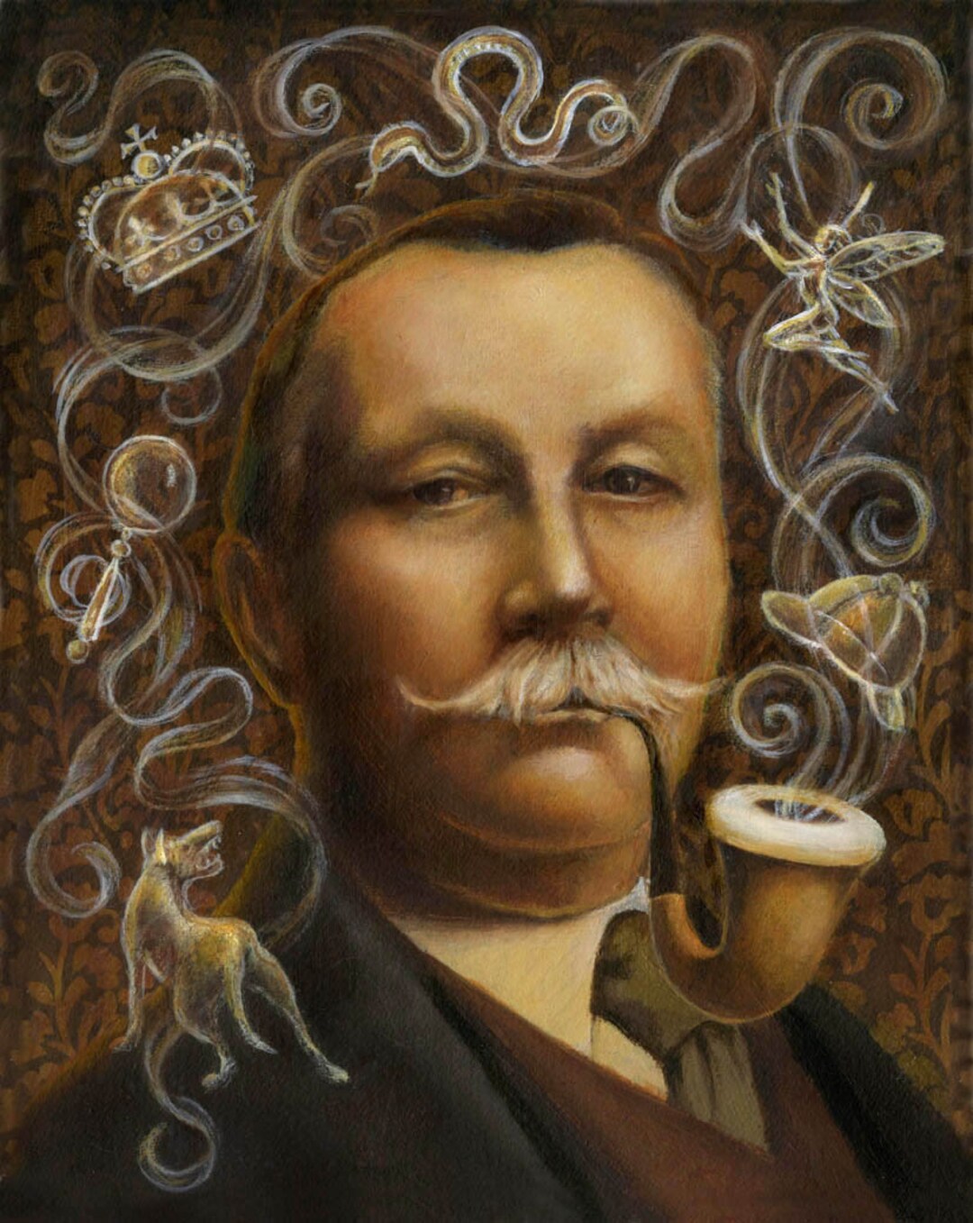 Arthur Conan Doyle Portrait Print- Victorian Author Portrait - Literary ...