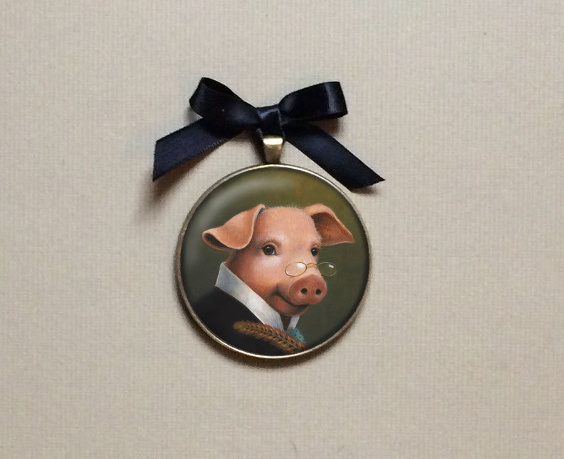 Pig Brooch Pig Pin Oval Pin Farm Brooch Barnyard Animal | Etsy