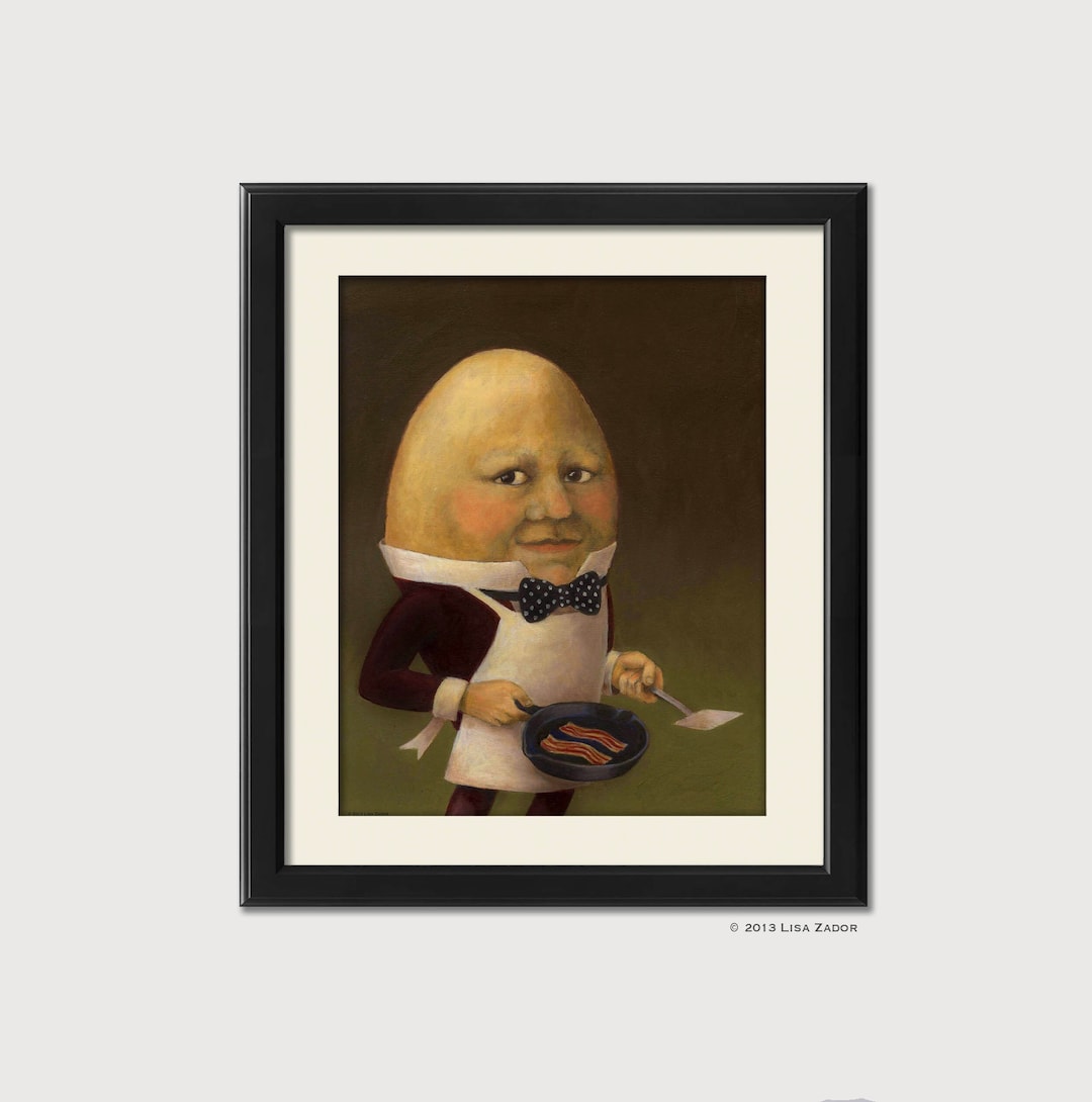 Egg Headed Man in Suit Food Portrait Print From Original Artwork Shown ...