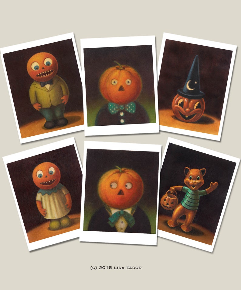 Halloween Night Cards - Set of 6 Cards & Envelopes - Spooky Cards ...