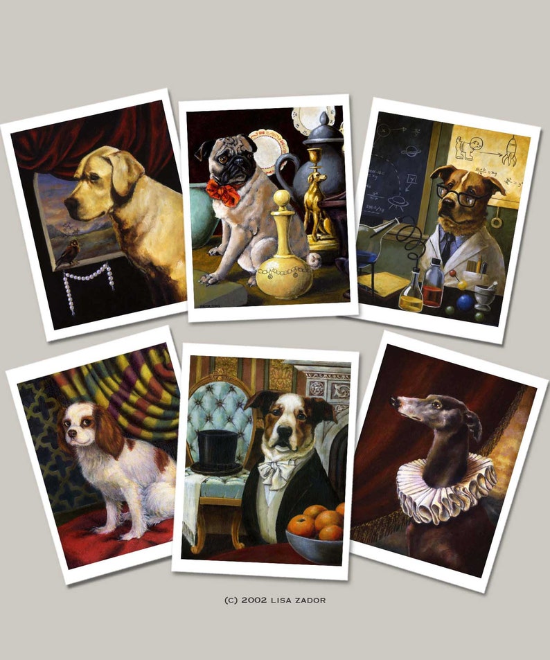 Dog Halloween Card Set, Set of 6 Blank Cards, UFO, Spooky Dog, Humorous ...