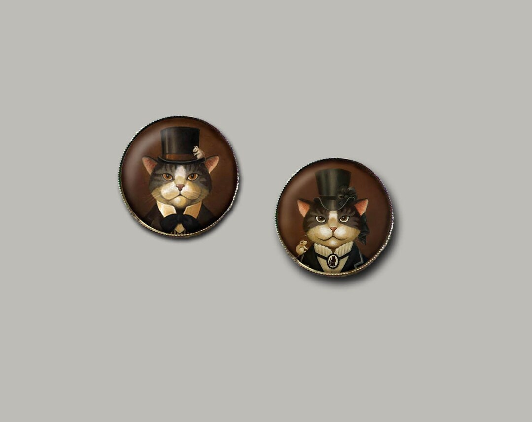 Victorian Cat Brooch Cat Portrait Pin Round Brooch Vintage Cat Gothic ...