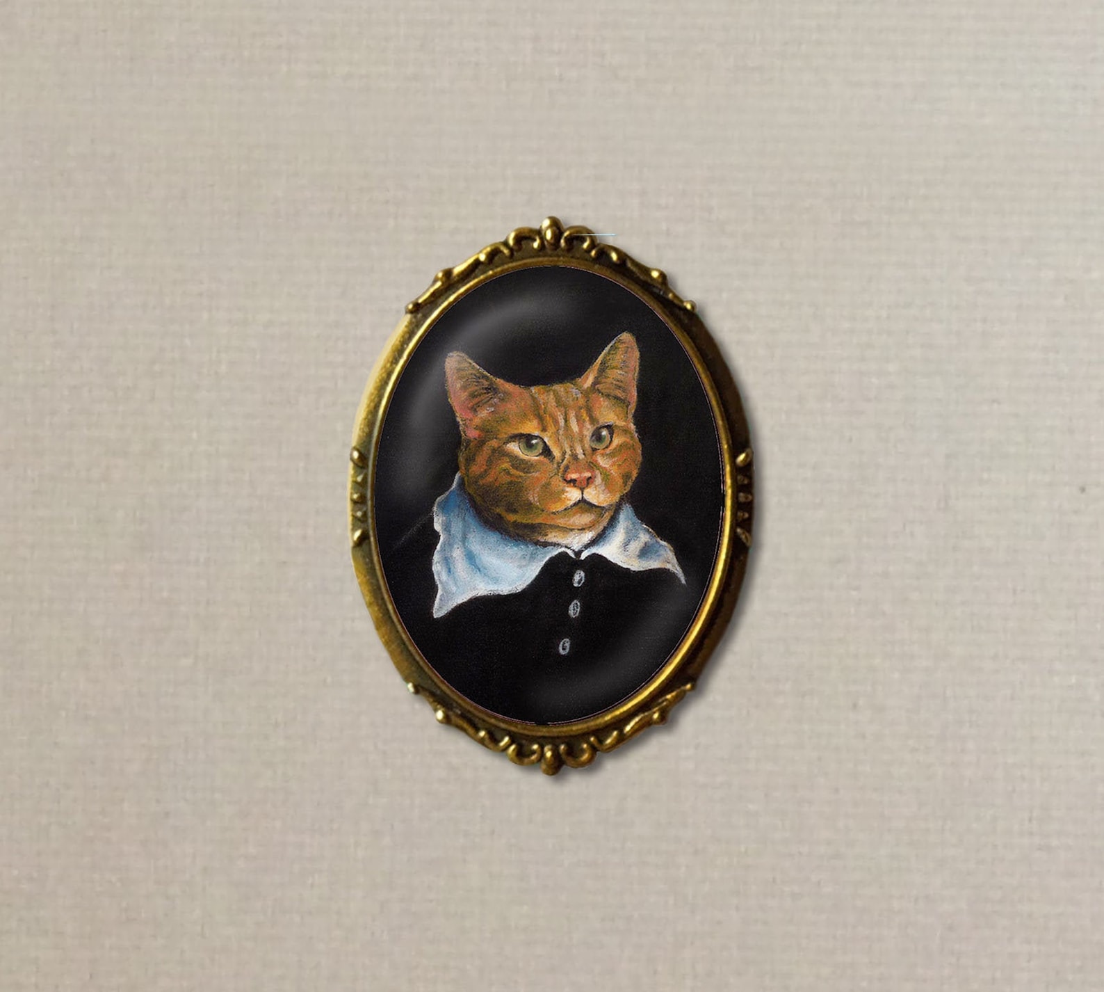Cat and Fiddle Brooch Cat Pin Cat Portrait Animal - Etsy