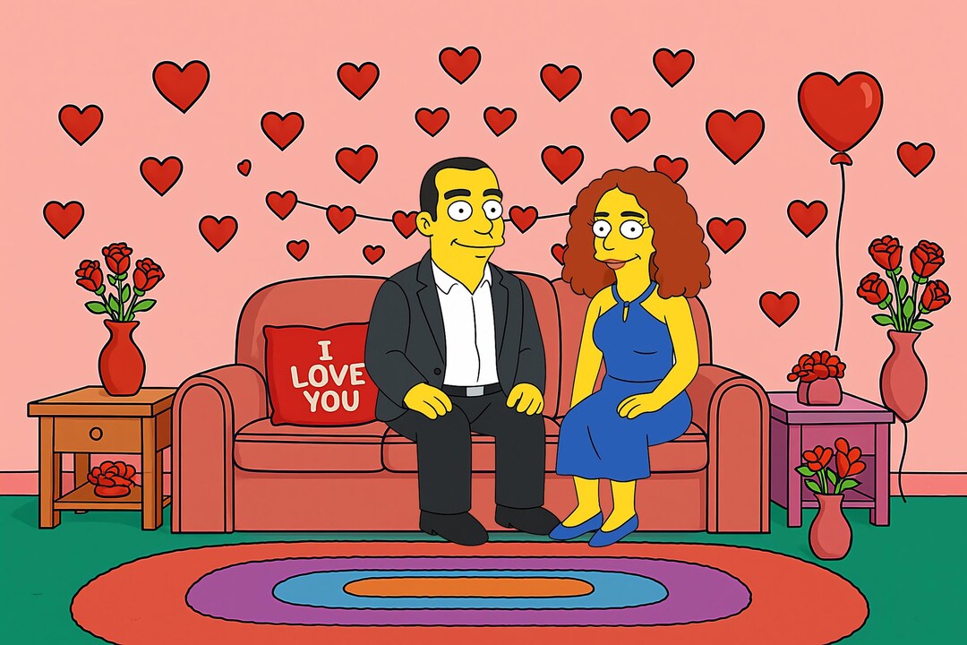 Custom Simpsons Couple Portrait – Valentine’s Day Gift – Personalized ...
