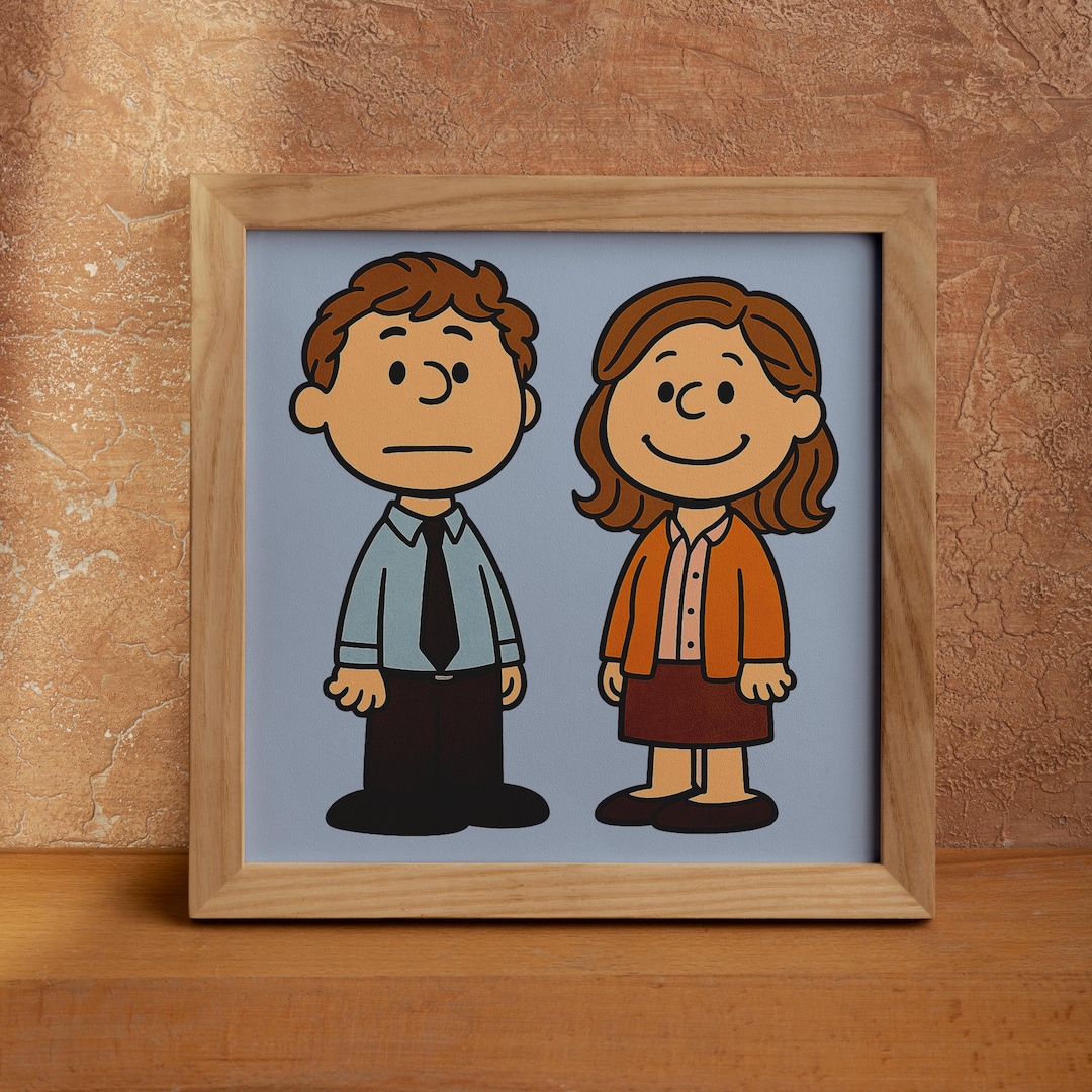 Custom Peanuts Style Portrait – the Office Inspired Cartoon Couple ...