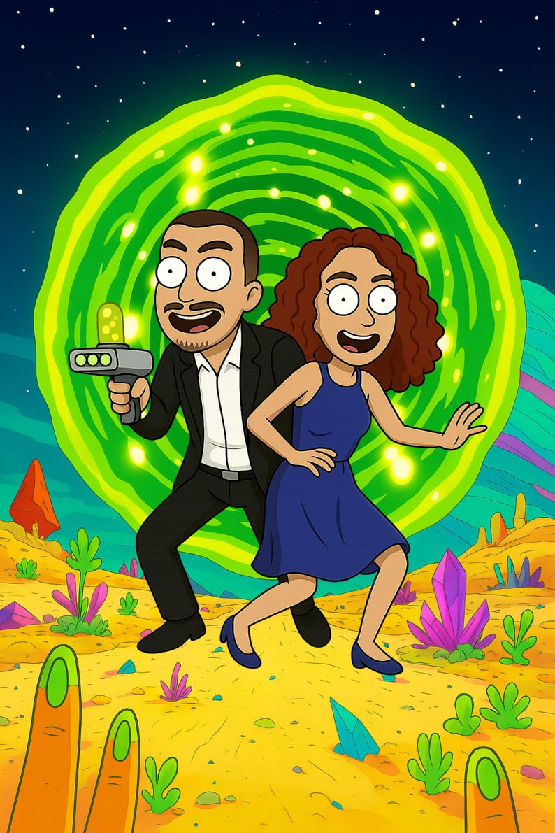 Rick and Morty Custom Portrait – Personalized Fan Art Digital Download ...