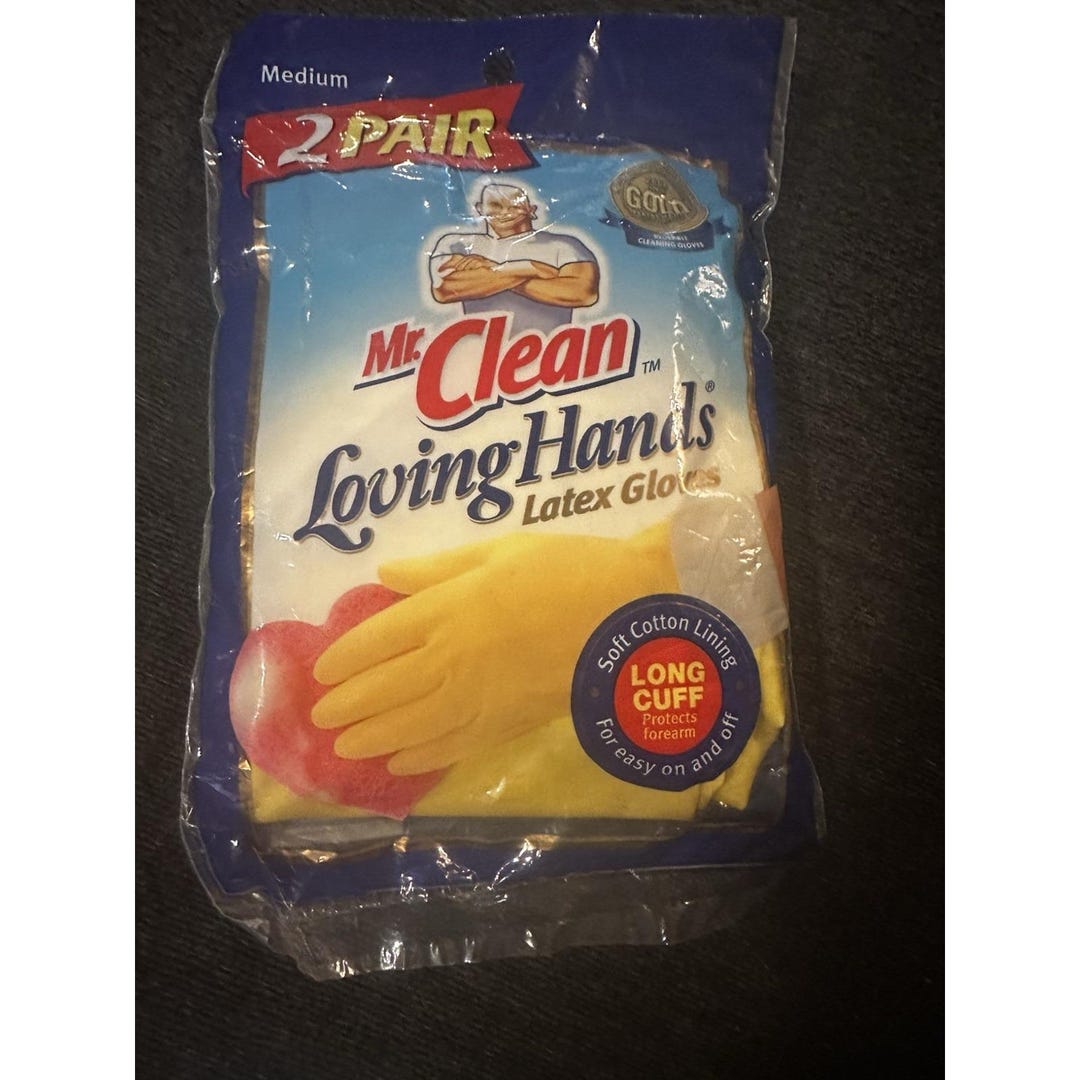 Vintage Rubber Gloves Mr. Clean Loving Hands Yellow Sz M - Etsy