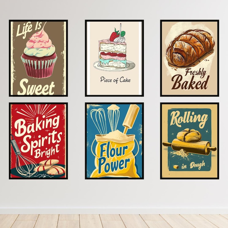 Retro Bakery Prints: Vintage Kitchen Wall Art (digital Download) - Etsy