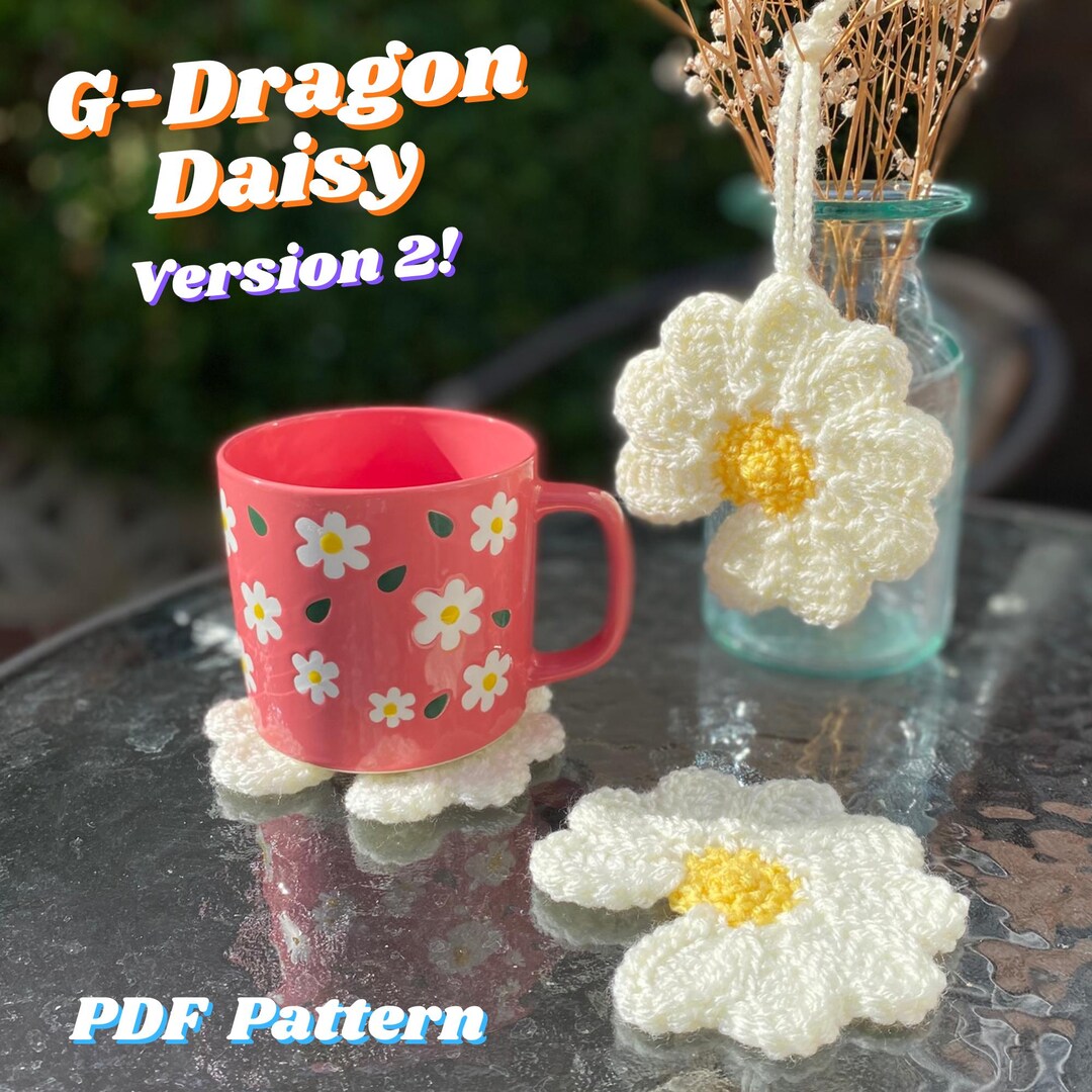Crochet G-dragon Daisy Pattern | Day-g | K-pop Ornament, Coaster (PDF ...