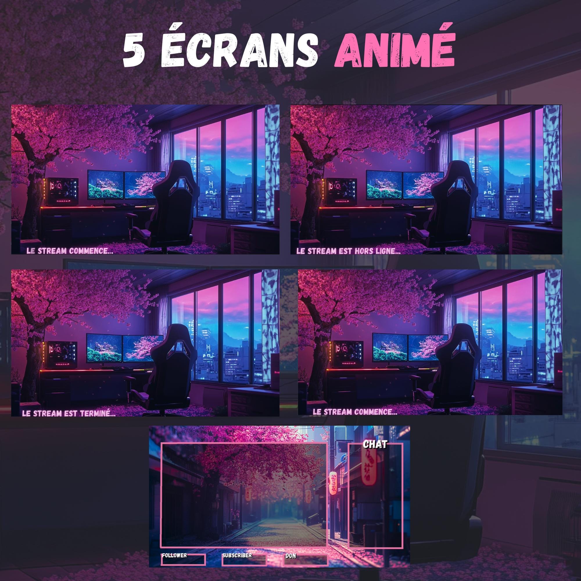 Japanese Twitch Overlay Pack | Animated Alerts, Badges, Panels | Full ...