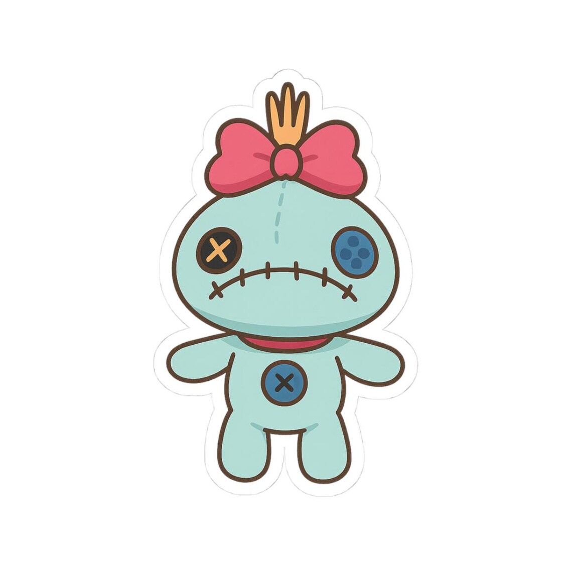Cute Scrump Doll From Stitch Kiss-cut Stickers for Laptop, Journal ...