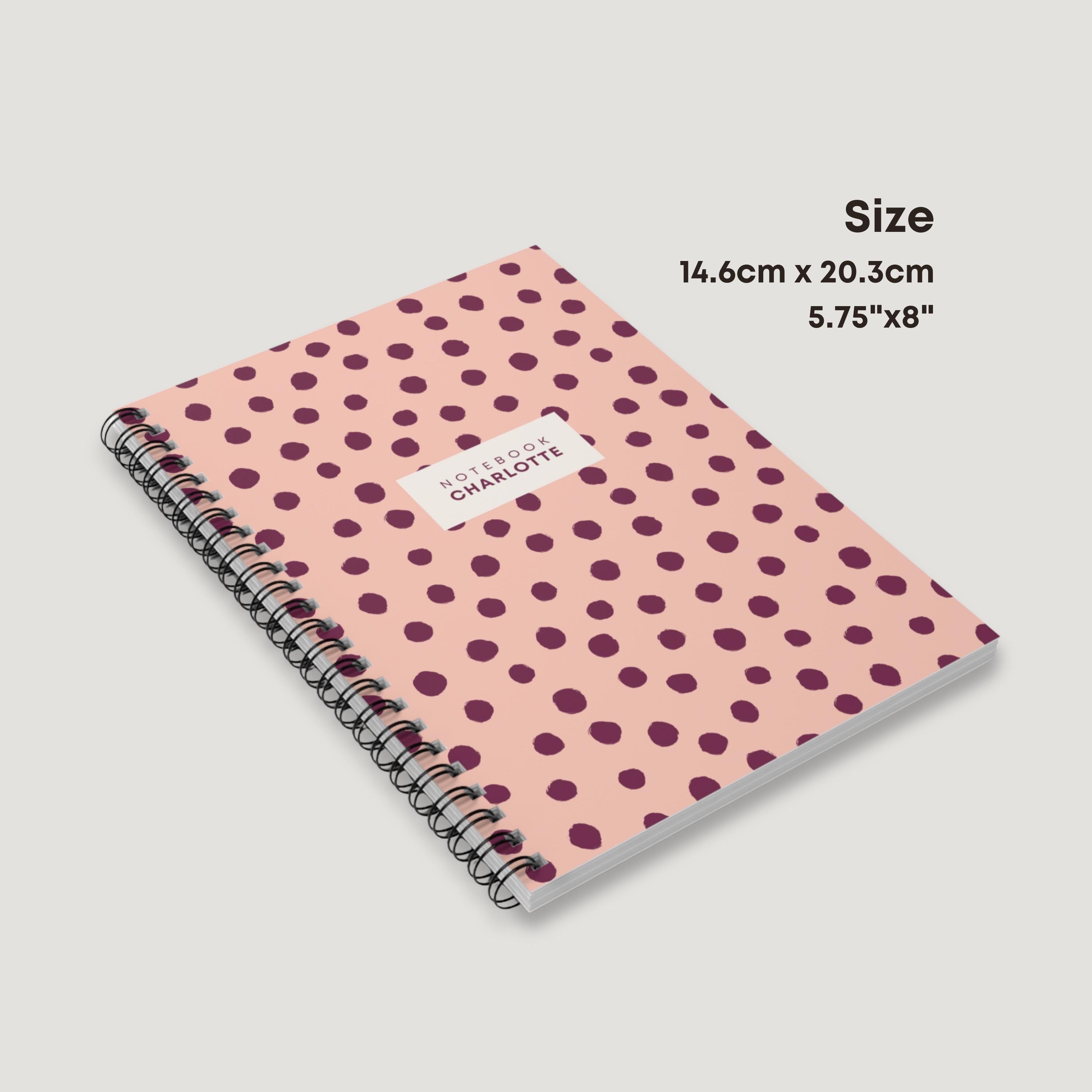 Personalized Polka Dot Notebook Hardcover Spiral A5 Journal Notebook ...