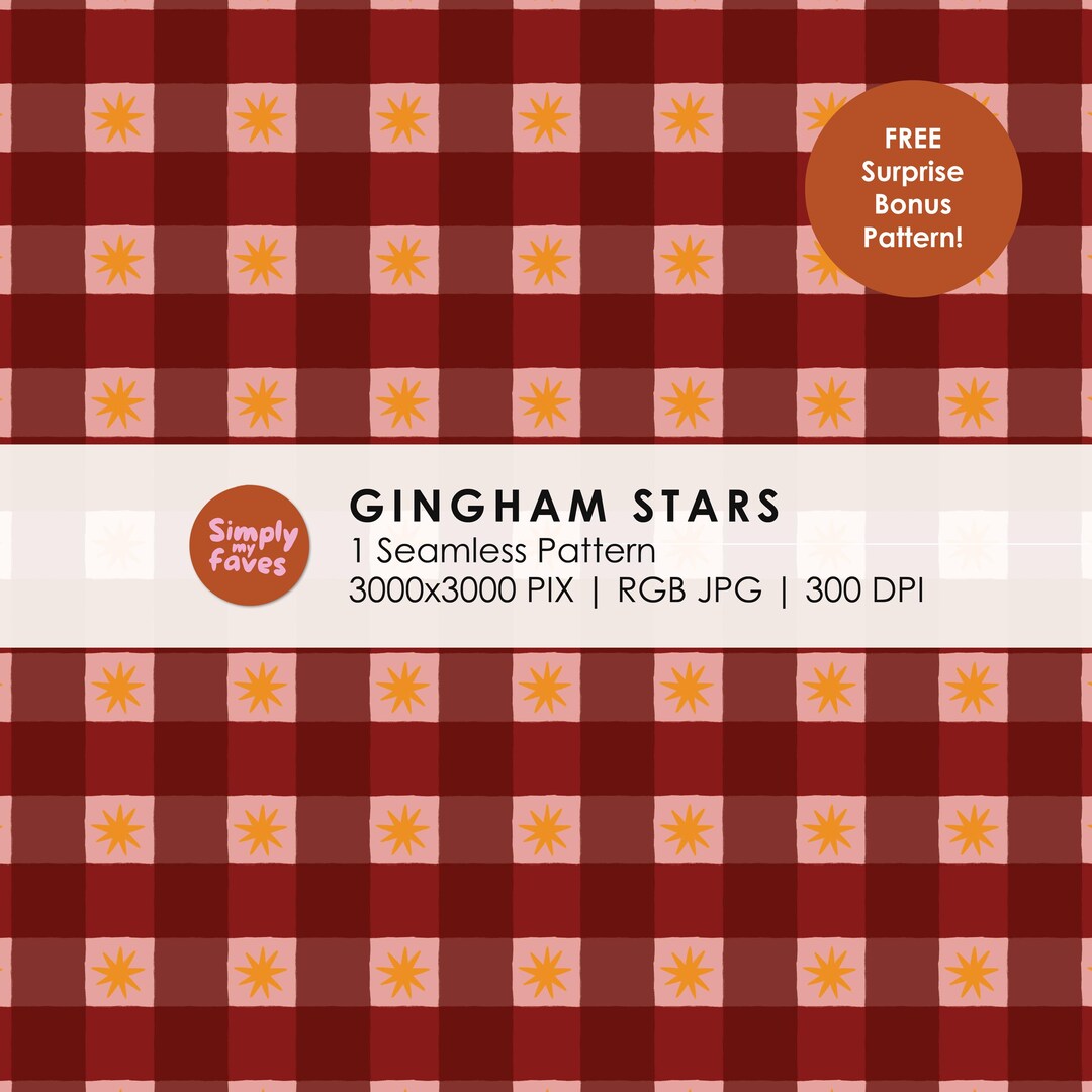Red Gingham Pattern Digital Paper & Seamless Pattern Boho Color Checker ...