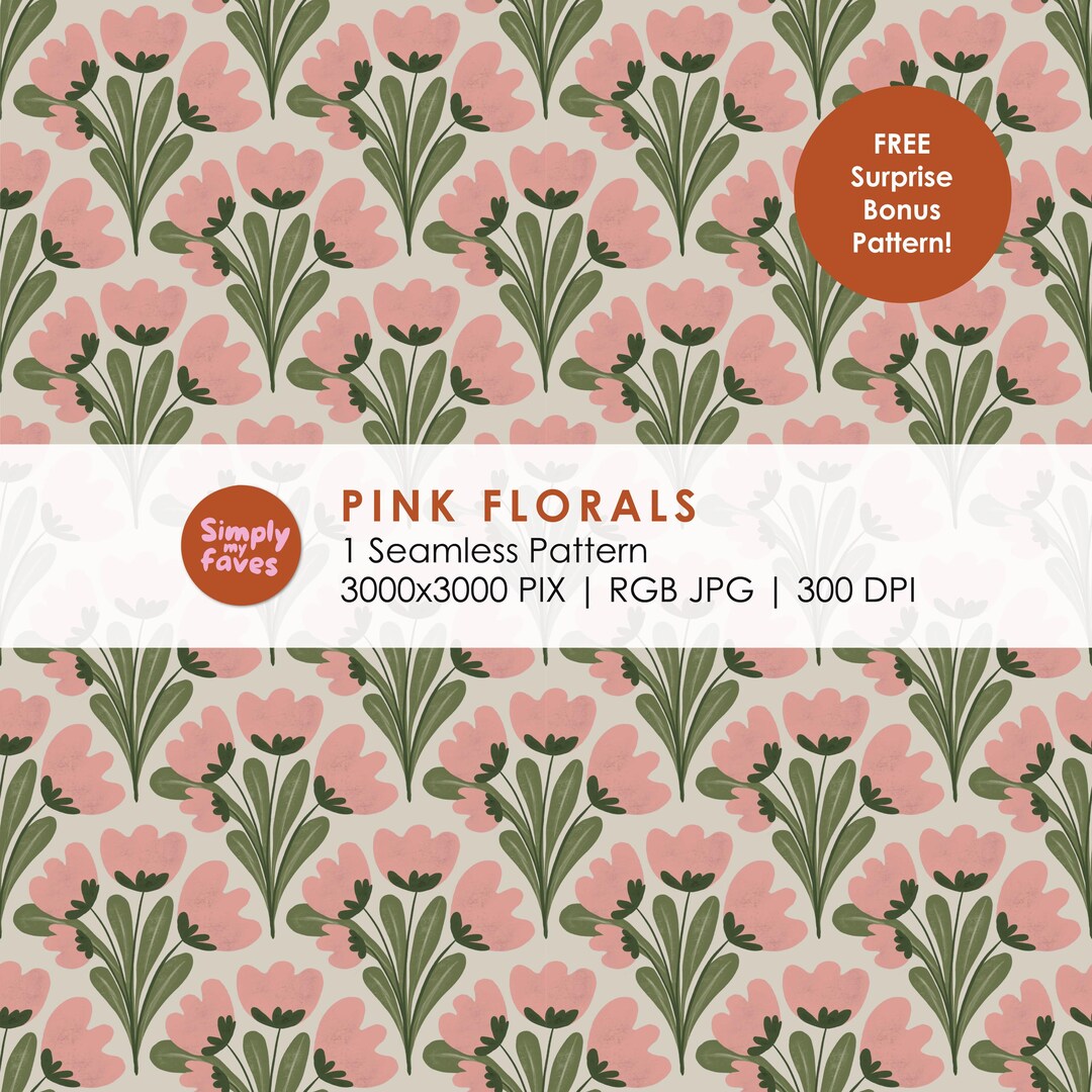 Vintage Floral Pattern Seamless Pastel Decor Accessories for Printify ...