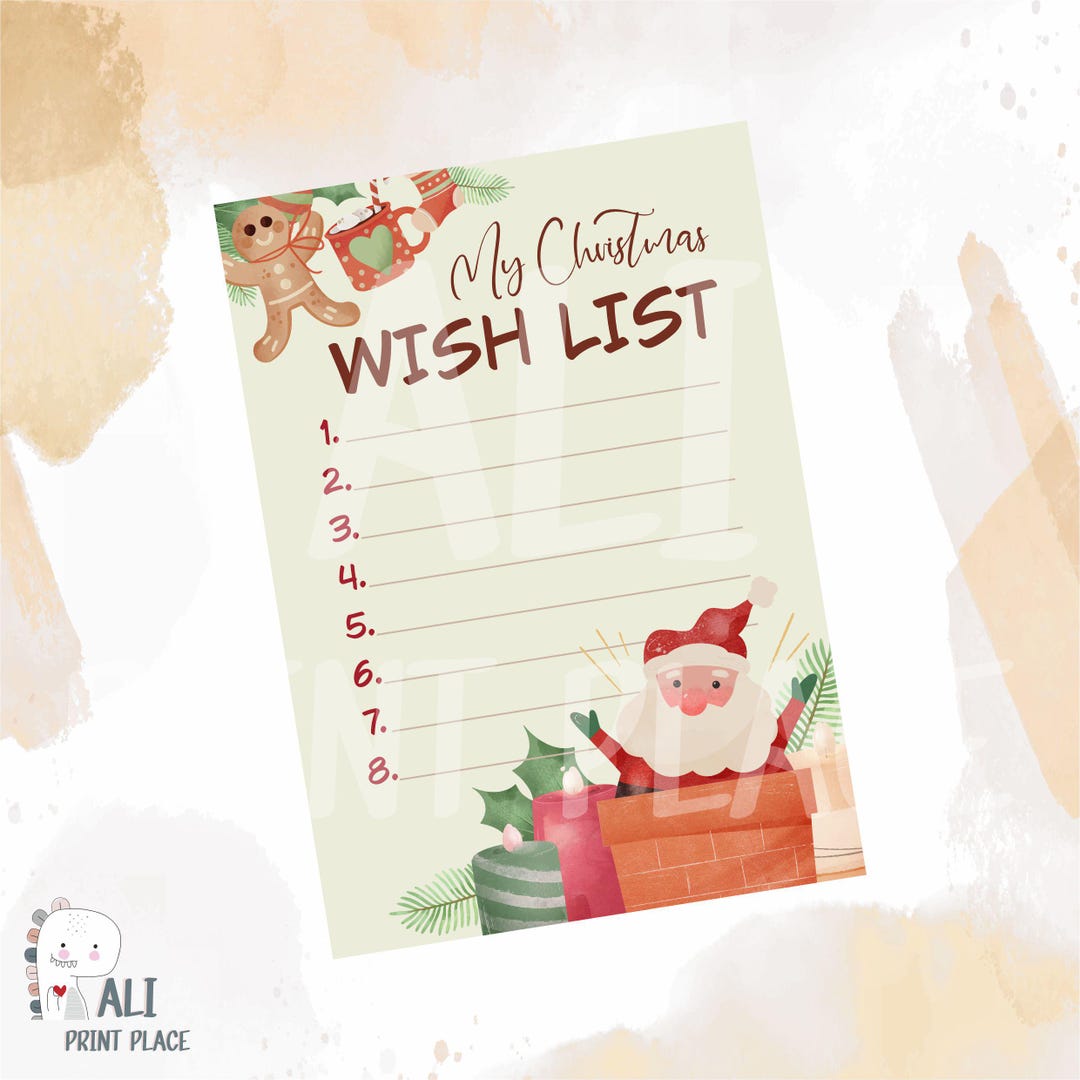 Christmas Wish List Printable, Letter to Santa (digital Download) - Etsy