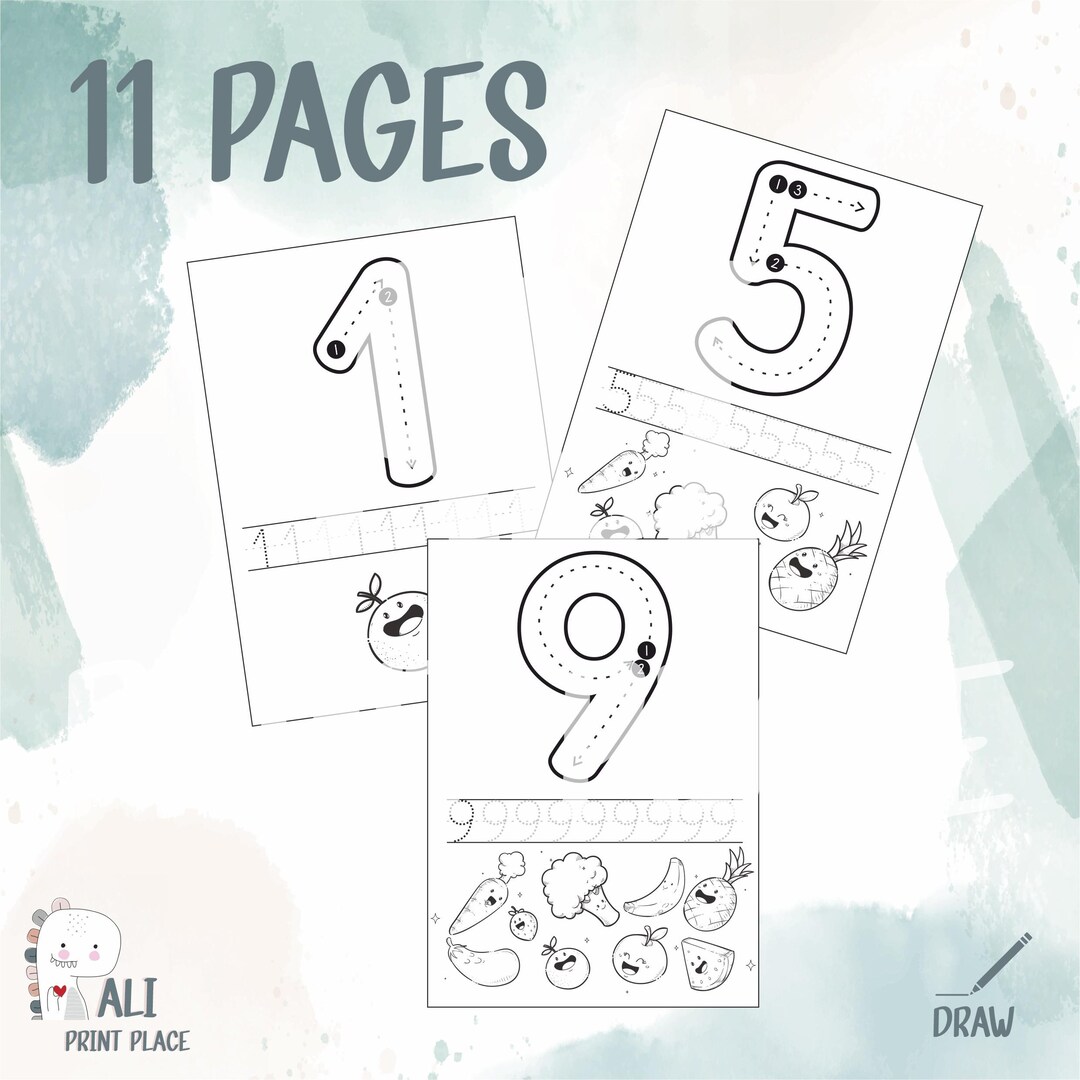 Number Writing and Colouring Practice Pages: Preschool Printable ...