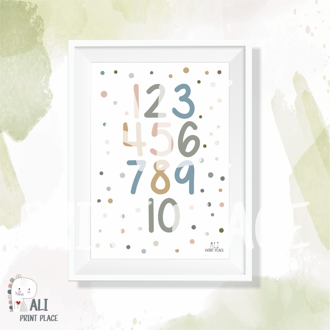 Numbers Poster: Pastel Kids Room Decor (digital Download) - Etsy