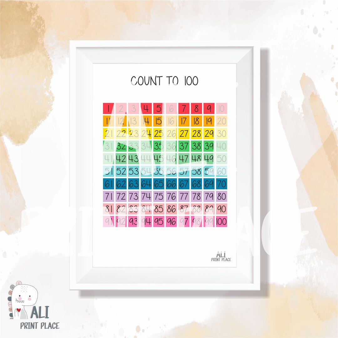 Count to 100 Poster: Kids Learning Print (digital Download) - Etsy