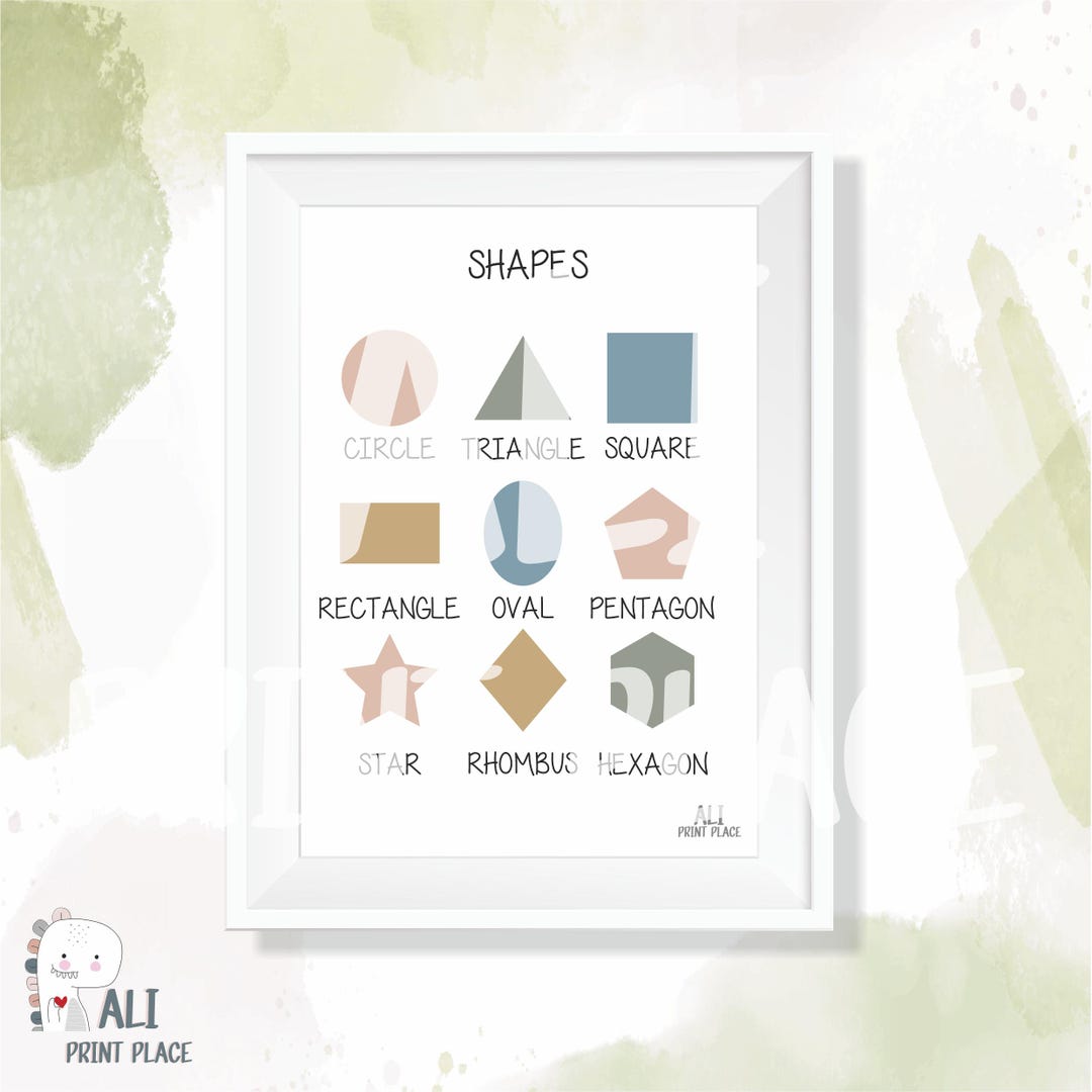 Shapes Poster: Montessori Nursery Decor, Homeschool Printable (digital ...