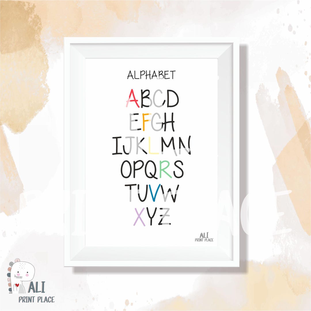 Rainbow Alphabet Poster: Montessori Nursery Decor (digital Download) - Etsy