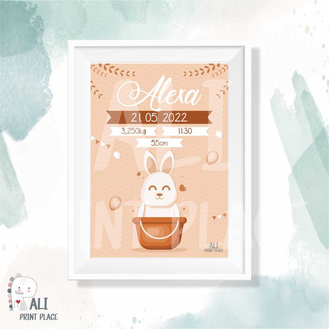 Personalized Baby Birth Stats Print: Nursery Decor (digital Download ...