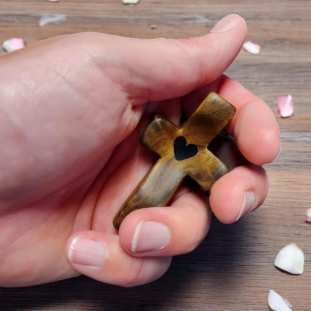 Hand Held Wooden Comfort Cross, Thumb Crosses, Strength and Healing ...