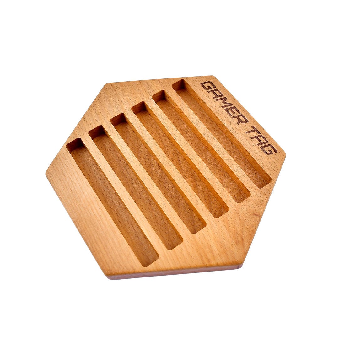 Personalized Wooden Game Case Holder – Holds 6 Games – Minimalist Desk ...