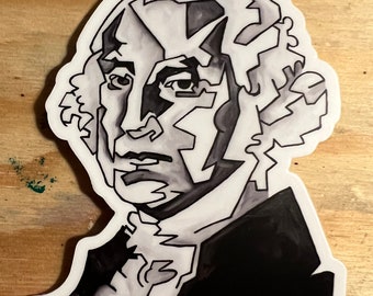George Washington Portrait Founding Father America 3 Inch Sticker ...