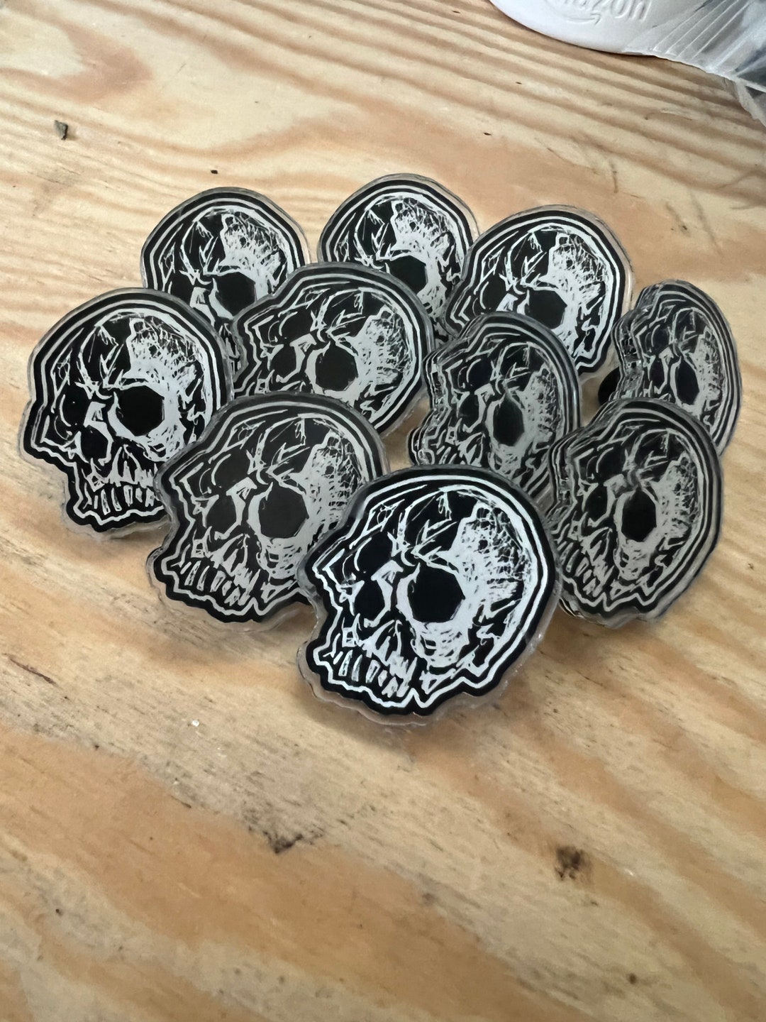 Skull Design Acrylic Pin - Etsy